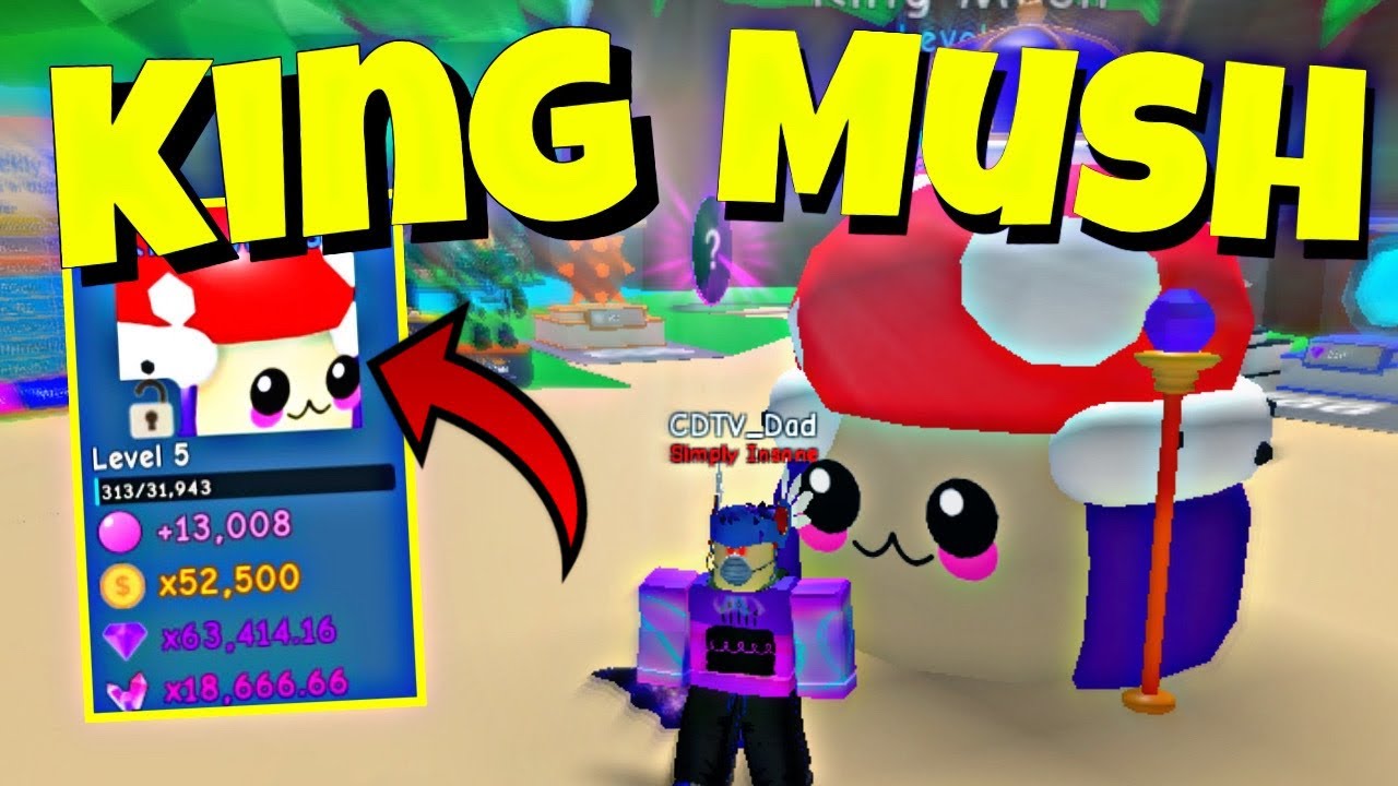 NEW SECRET PET! KING MUSH HATCHED ON BUBBLE GUM SIMULATOR UPDATE 46 ...