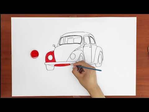 Como dibujar y pintar un volkswagen escarabajo/Vocho| How to draw and paint a volkswagen beetle ...