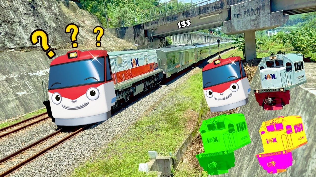 Ngakak!! Tebak gambar kereta api lucu cc201 warna warni, ada kereta ...