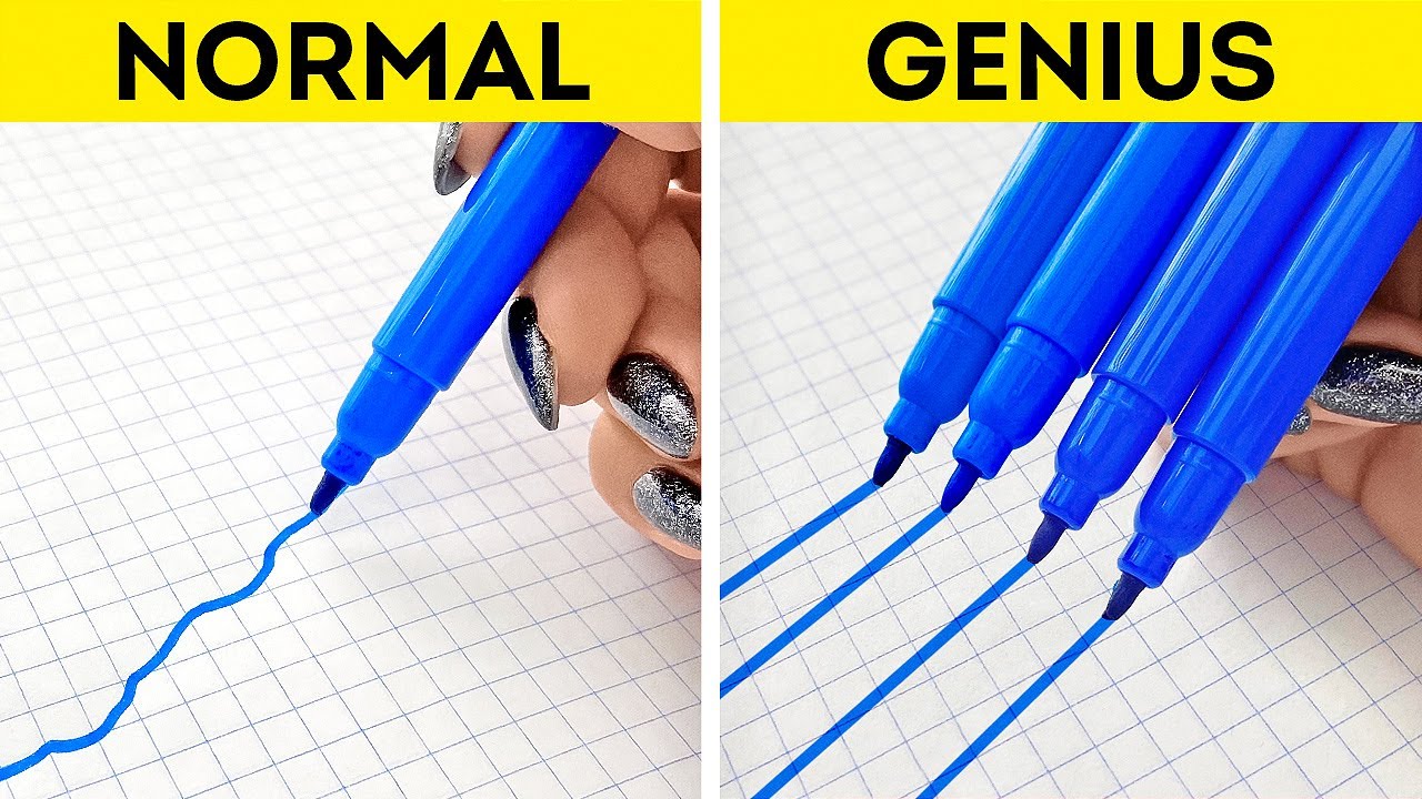 COOL BACK TO SCHOOL HACKS! Fun Art Hacks and Painting Techniques - YouTube