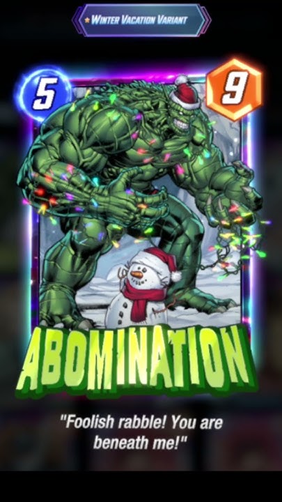 Abomination - Winter Vacation Variant - At Infinity | Marvel Snap - YouTube
