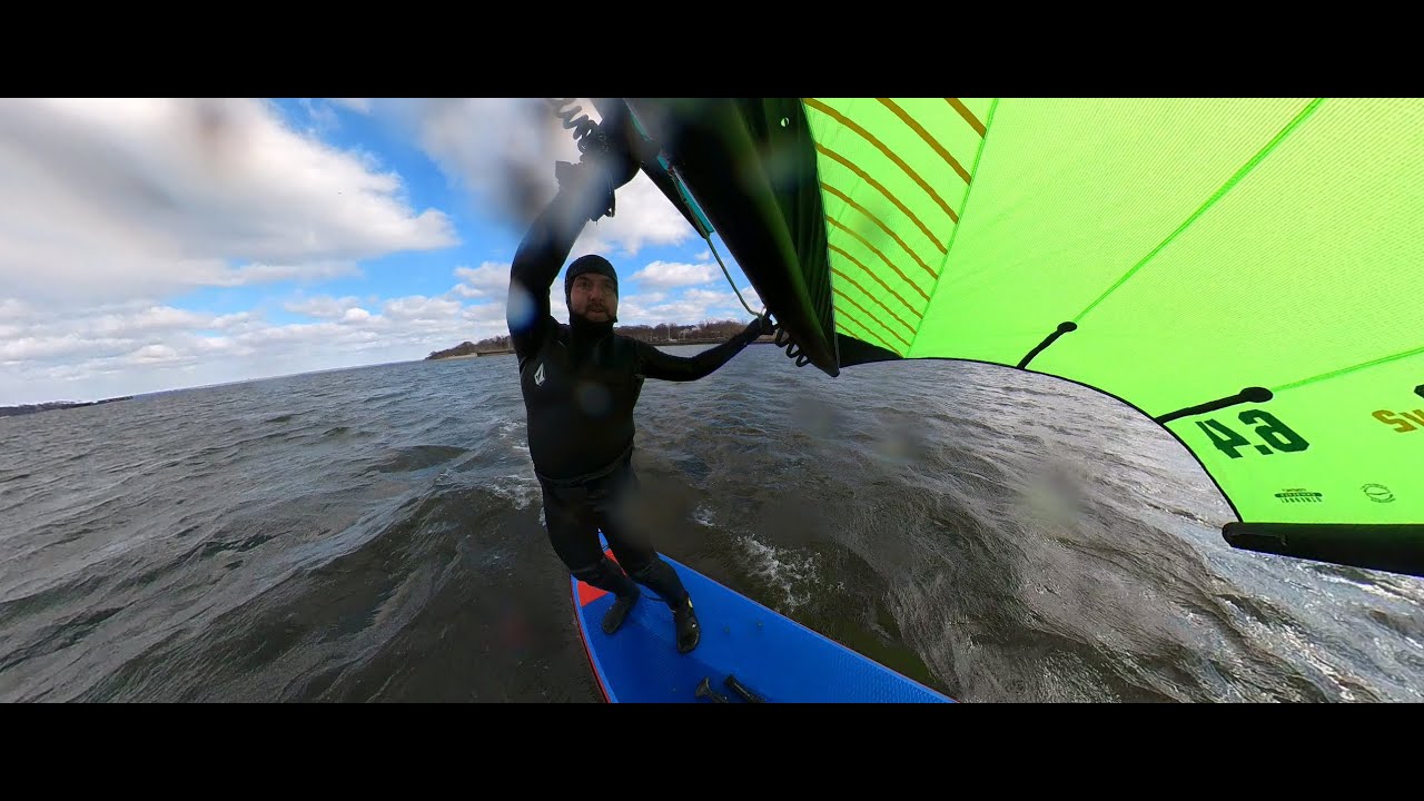 Cold, overpowered wind, but LOVING LIFE SUP WING-SURFING (New York ...