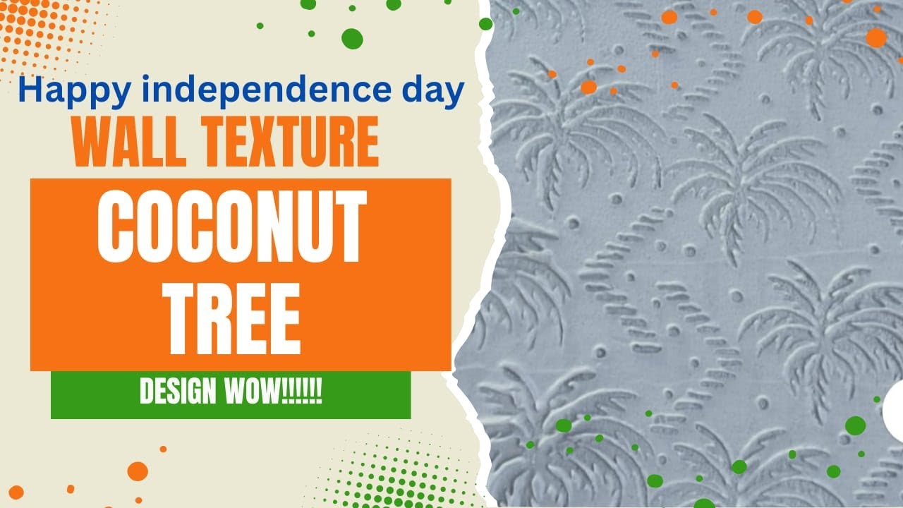wall texture coconut tree design🌴🌴||wall texture work#trending # ...