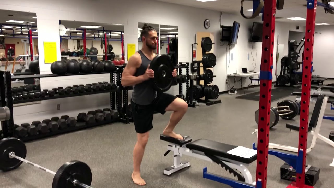 Lateral Step Up + Plate Press - YouTube