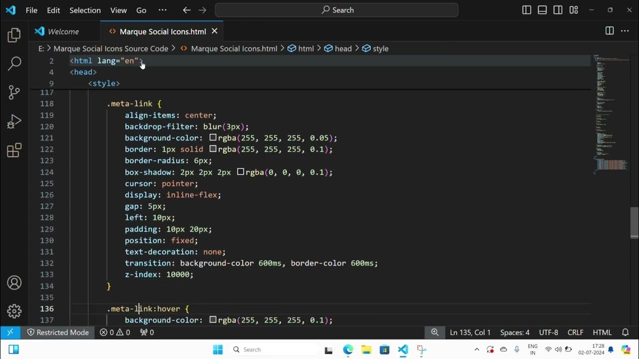 Social Media icons Animation program using HTML and CSS || #html #css #javascript - YouTube