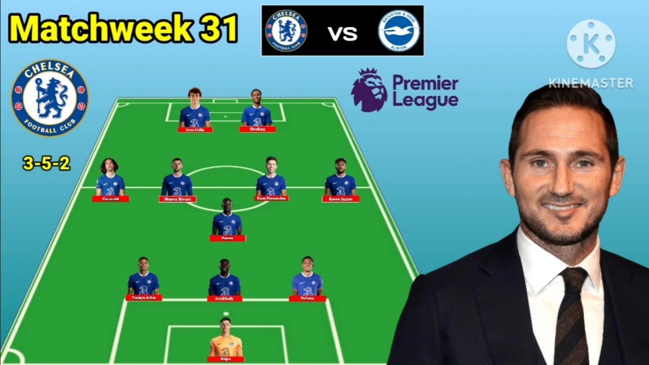 Chelsea vs Brighton ~ Chelsea 3-5-2 Formations With Sterling Matchweek 31 Premier League 2022/ ...