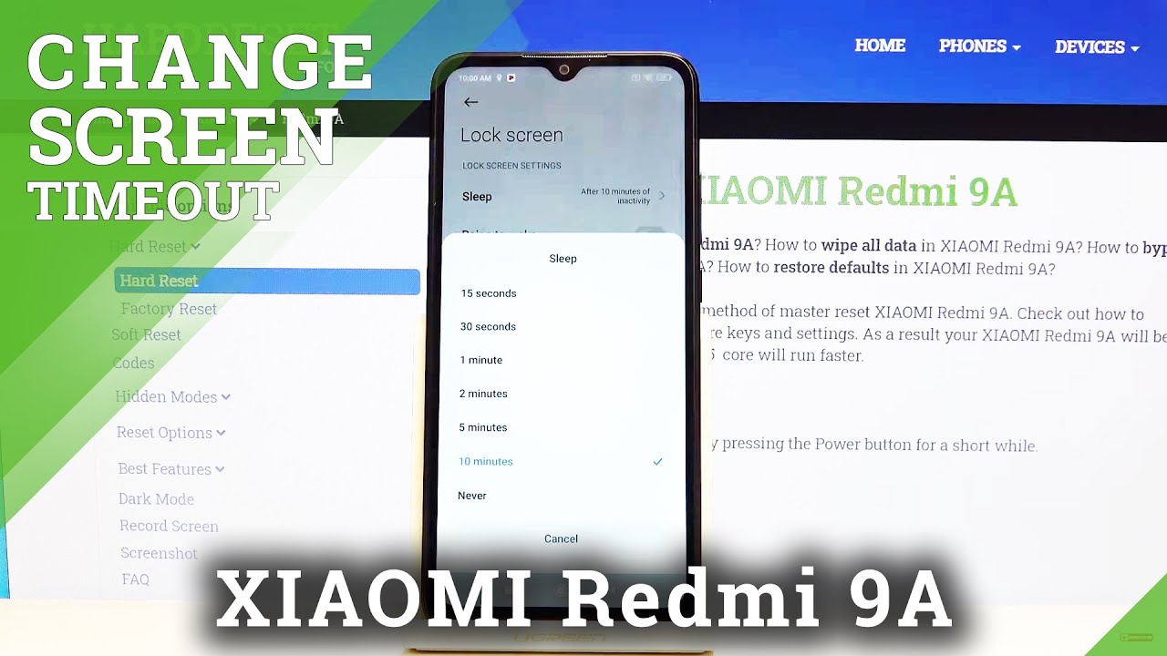 How to Change Screen Timeout in Xiaomi Redmi 9A – Screen Displaying - YouTube
