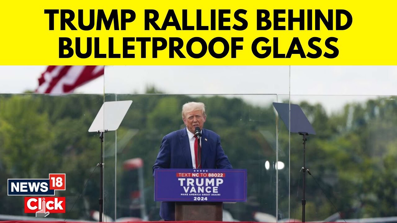 Trump Rally | Trump Stands Behind Bulletproof Glass In 1st Outdoor ...