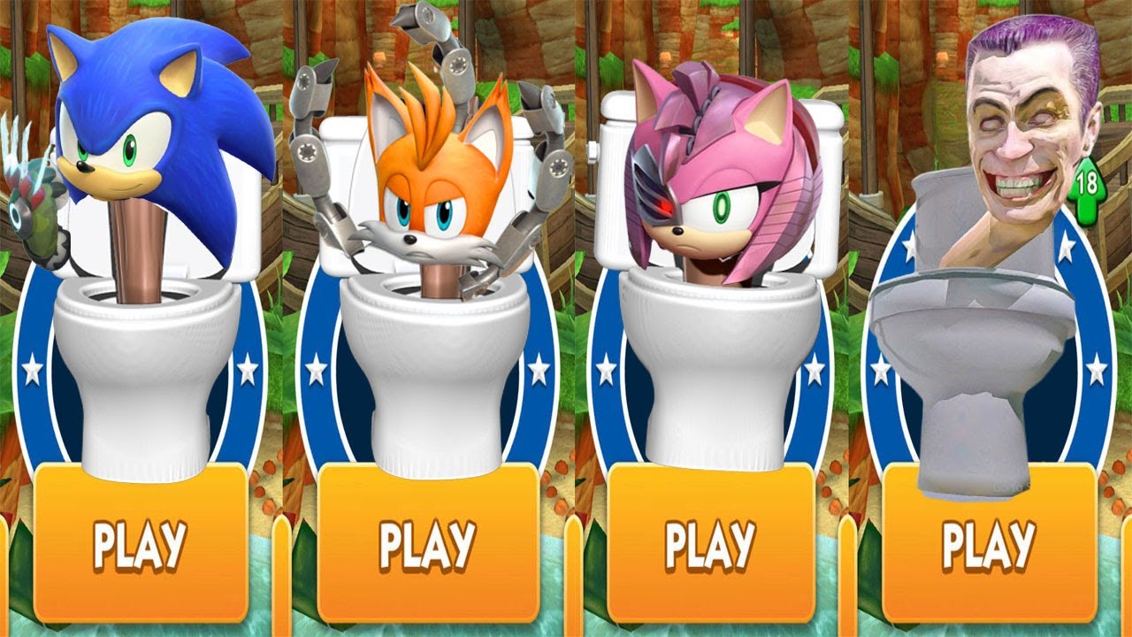 Sonic Dash vs Skibidi Toilet - All Sonic Prime Characters Unlocked vs ...