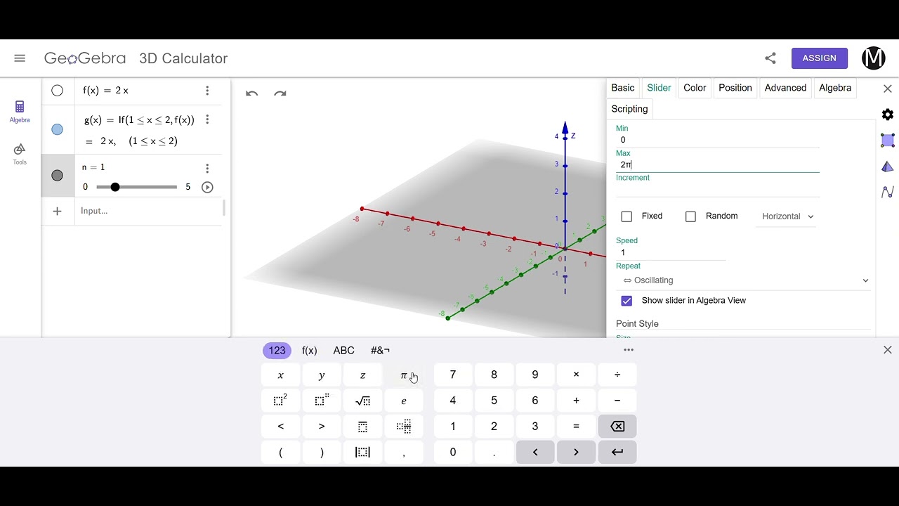 (MTS3100) Surface of Revolution Formed by Rotating a Function Graph about X-AXIS in GeoGebra 3D ...