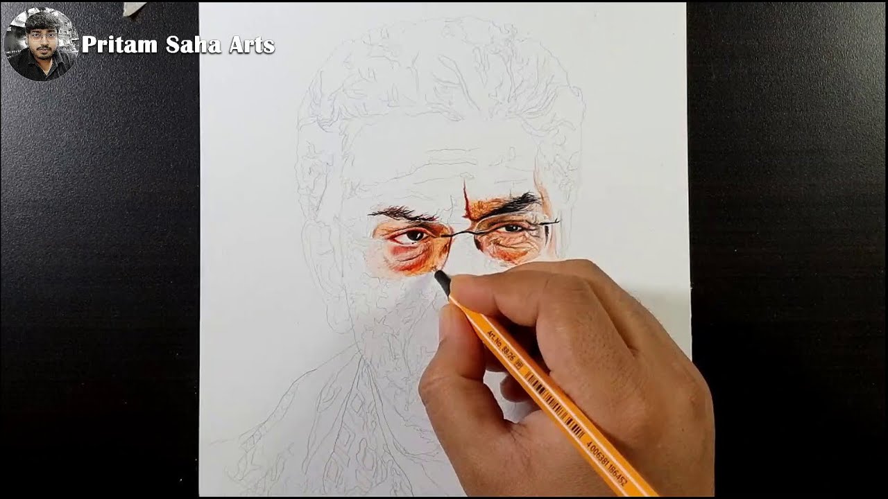FELUDA Sabyasachi Chakraborty Drawing part 1 Step by step Tutorial - By ...