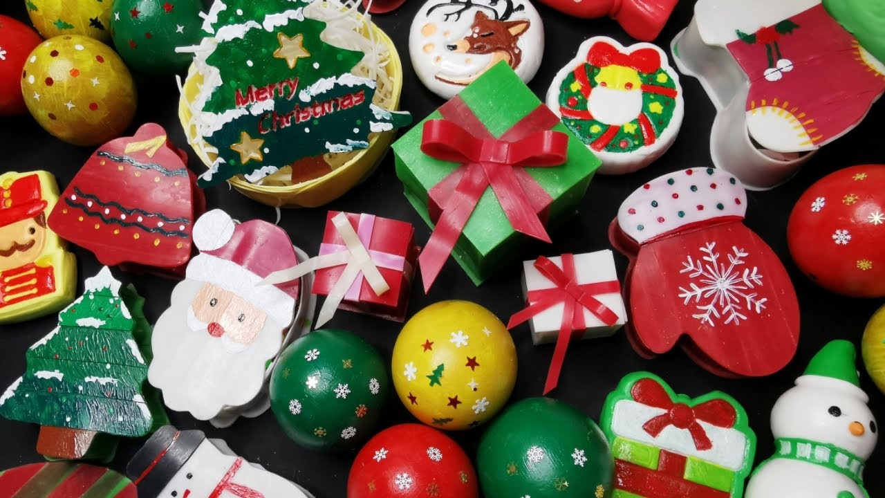 🎄 Clay cracking 🎅 Crispy Foam 🍭 Soap boxes with glitter and starch 🍬 ...