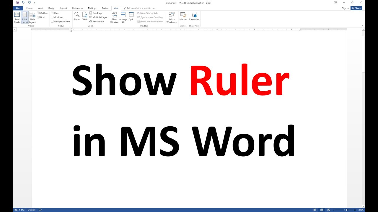 show ruler in word document - YouTube