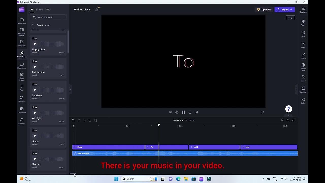 How to add music to your video in Microsoft Clipchamp - YouTube