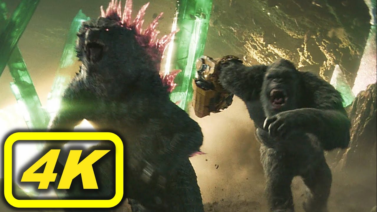Godzilla and Kong enter Hollow Earth - Full Scene 4K - Godzilla x Kong ...