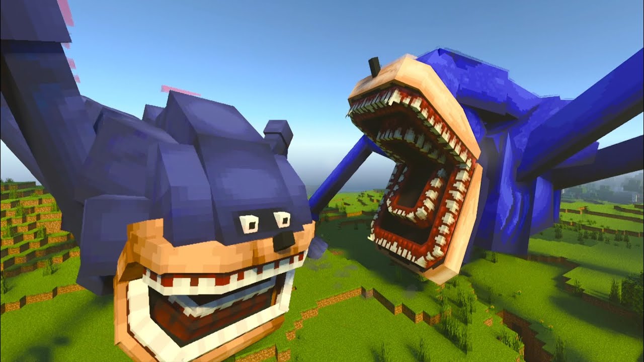 Shin Sonic vs Sonic Tapes Mod Addon MCPE in Minecraft Bedrock - YouTube