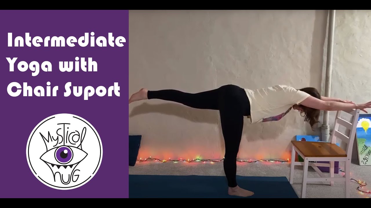 Intermediate Yoga with Chair Support (full 60-minute class) - YouTube