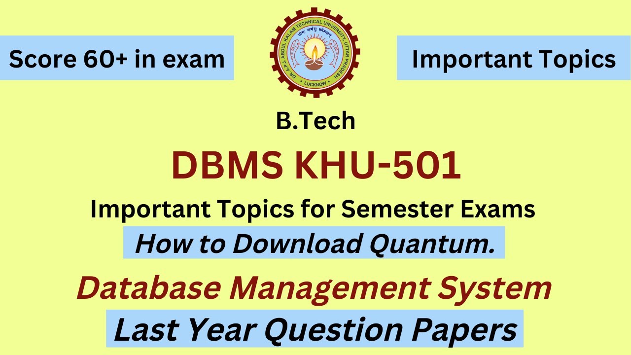 Database Management System Aktu DBMS AKTU Important ions DBMS Important Topics For Database Management System Aktu DBMS AKTU Important ions DBMS Important Topics For