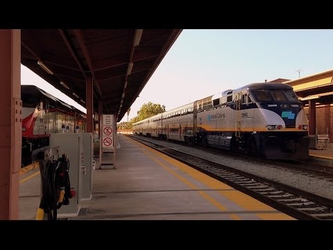 CALTRAIN & AMTRAK (L to R) Caltrain, Baby Bullet and Amtrak departures ...