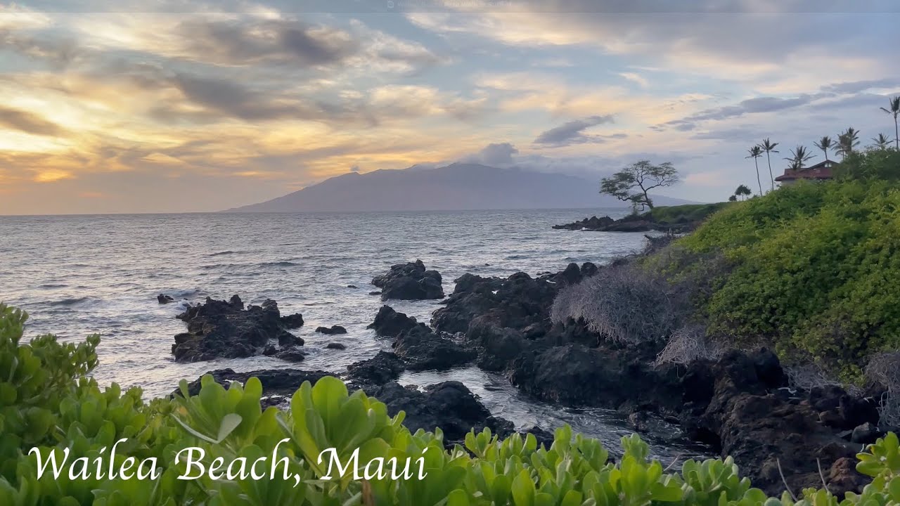 Wailea Beach Path Walk at Sunset in 4K, Maui, Hawaii, Filmed on DJI ...