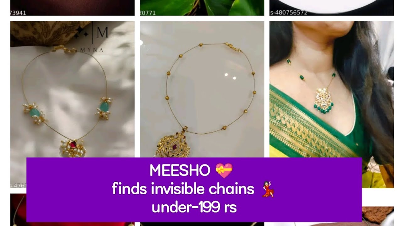 invisible chains under 199 rs in MEESHO 💝 MEESHO Haul in telugu 💝 ...