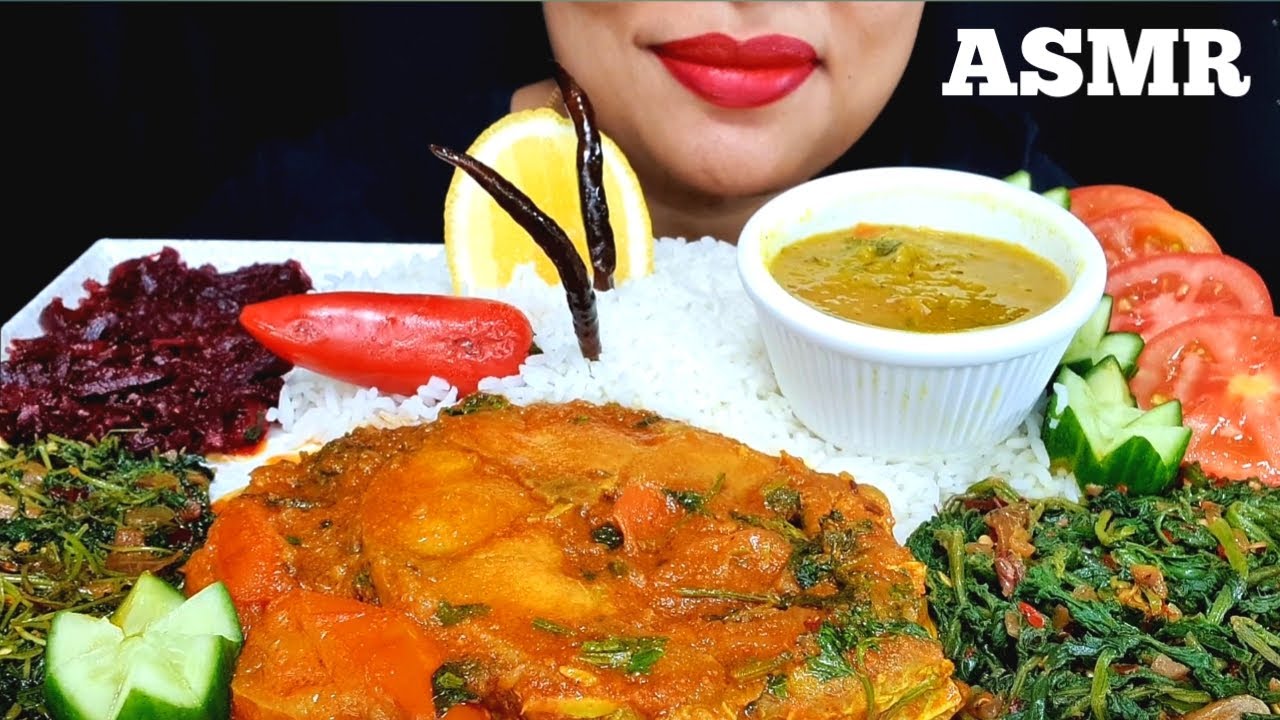 ASMR:SPICY RUI MACH VHUNA,BEET VAJI,MULA SAK VAJI,METHI SAK VAJI,SWEET ...