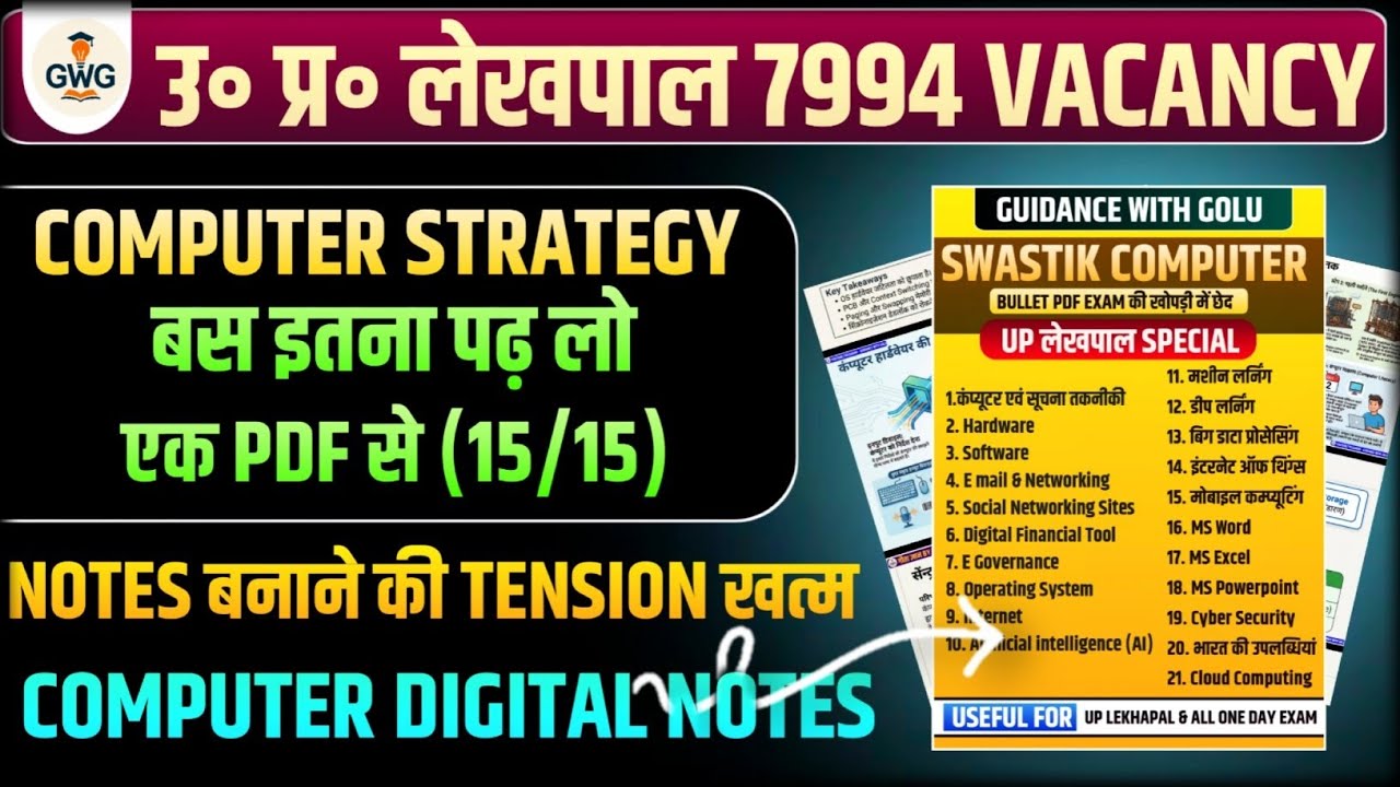 Computer Strategy For Up Lekhpal II UP Lekhpal computer kaka se pade ...