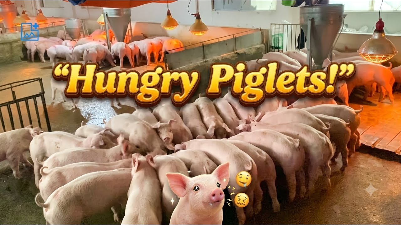 Weaning Piglets Feeding Time | Pig Farm Routine - YouTube