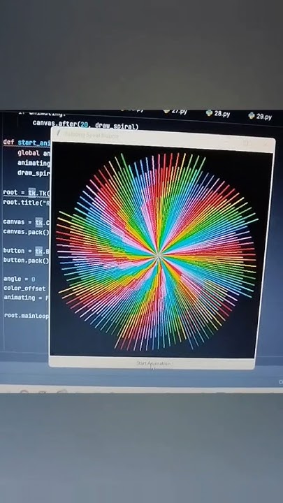 Mesmerizing Rotating Spiral Illusion 🌈 #pythonanimation #python #pythondeveloper # ...