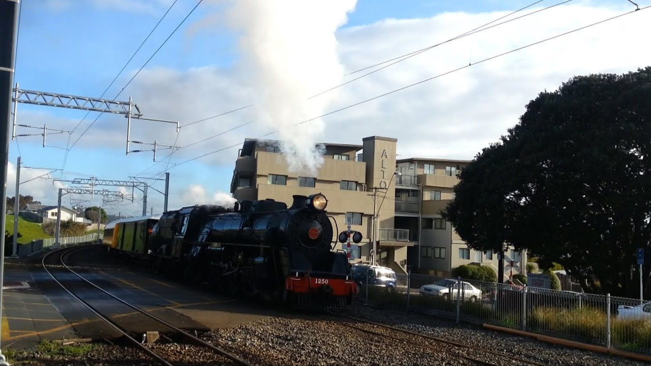 Steam Locomotive Ja 1250 on the North Auckland Line - YouTube