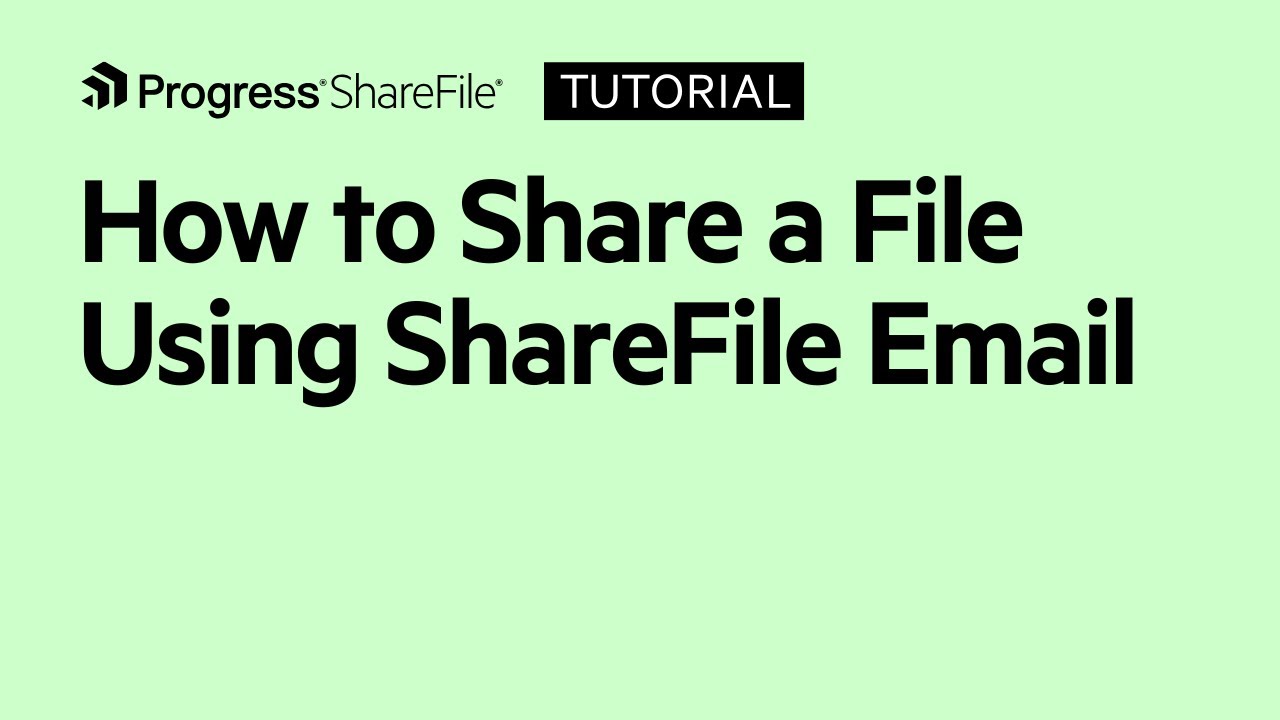 How to Share a File Using ShareFile Email - YouTube