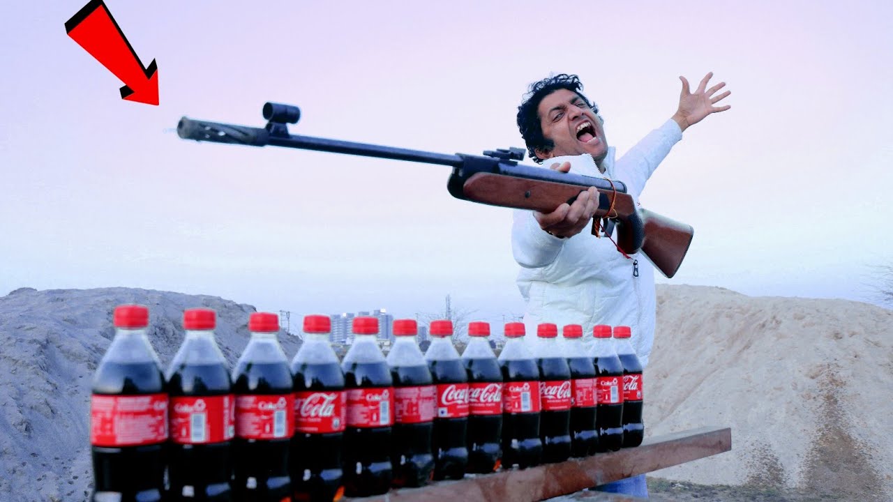 Air Gun Vs Coke Bottles | We Hit It Hard | Gun Vs Coca Cola Experiment ...