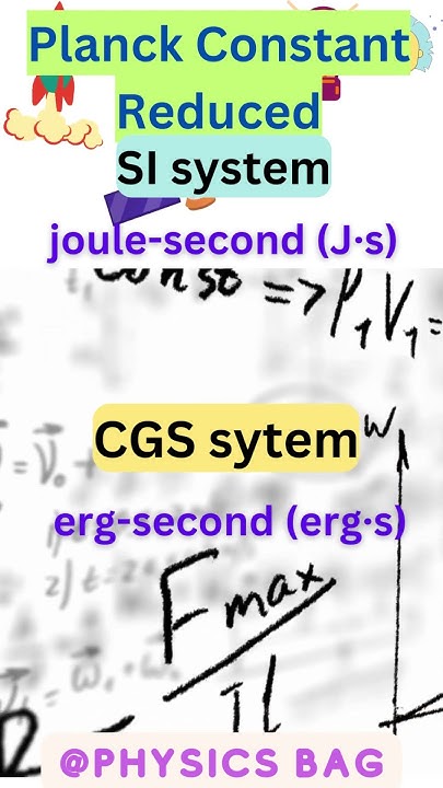 Planck Constant Reduced units ||Physics Words: SI and CGS Units|| - YouTube