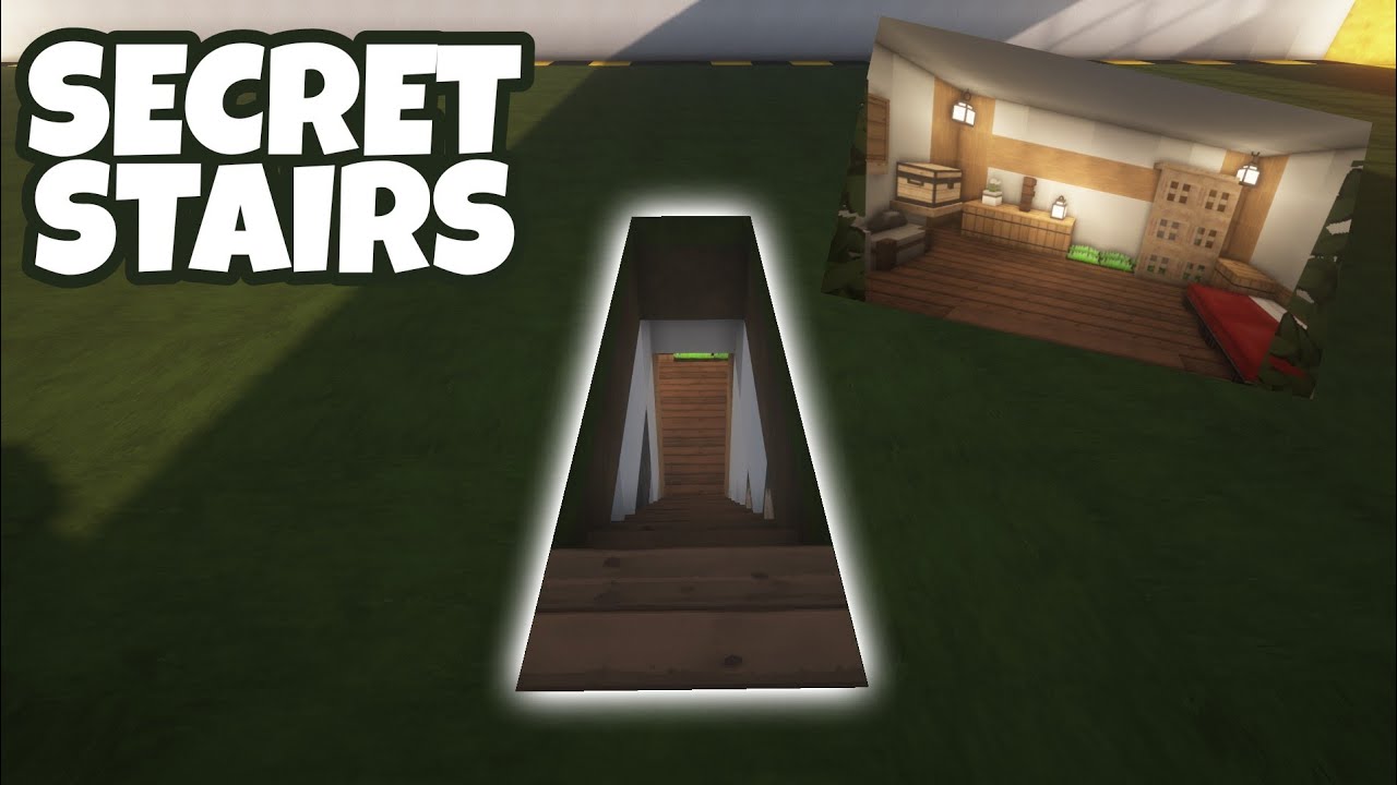 Minecraft Secret Stairs Base Tutorial - YouTube