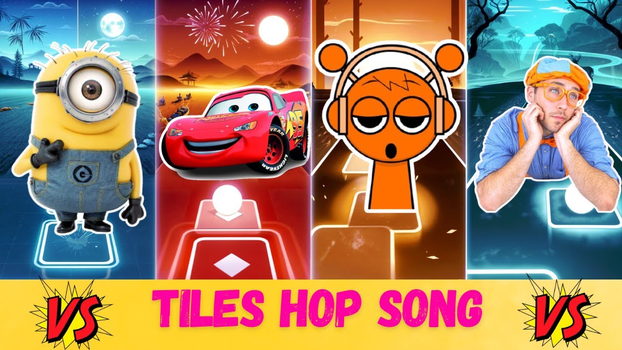 Minions - Lightning McQueen - Incredibox Sprunki - Blippi - Tiles Hop ...