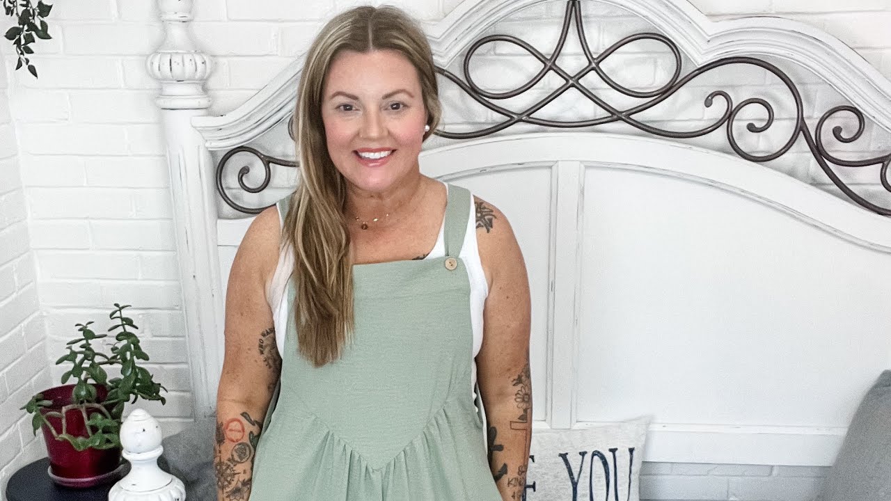 Haptics Move On Over Sage Wide Leg Suspender Overall Jumpsuit From Ruby ...