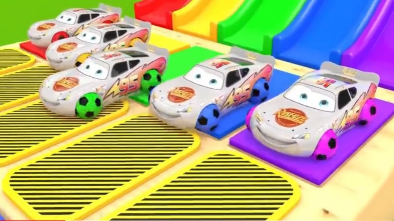 Police Car Breaking Blocks and Painting Street Vehicle with learn ...