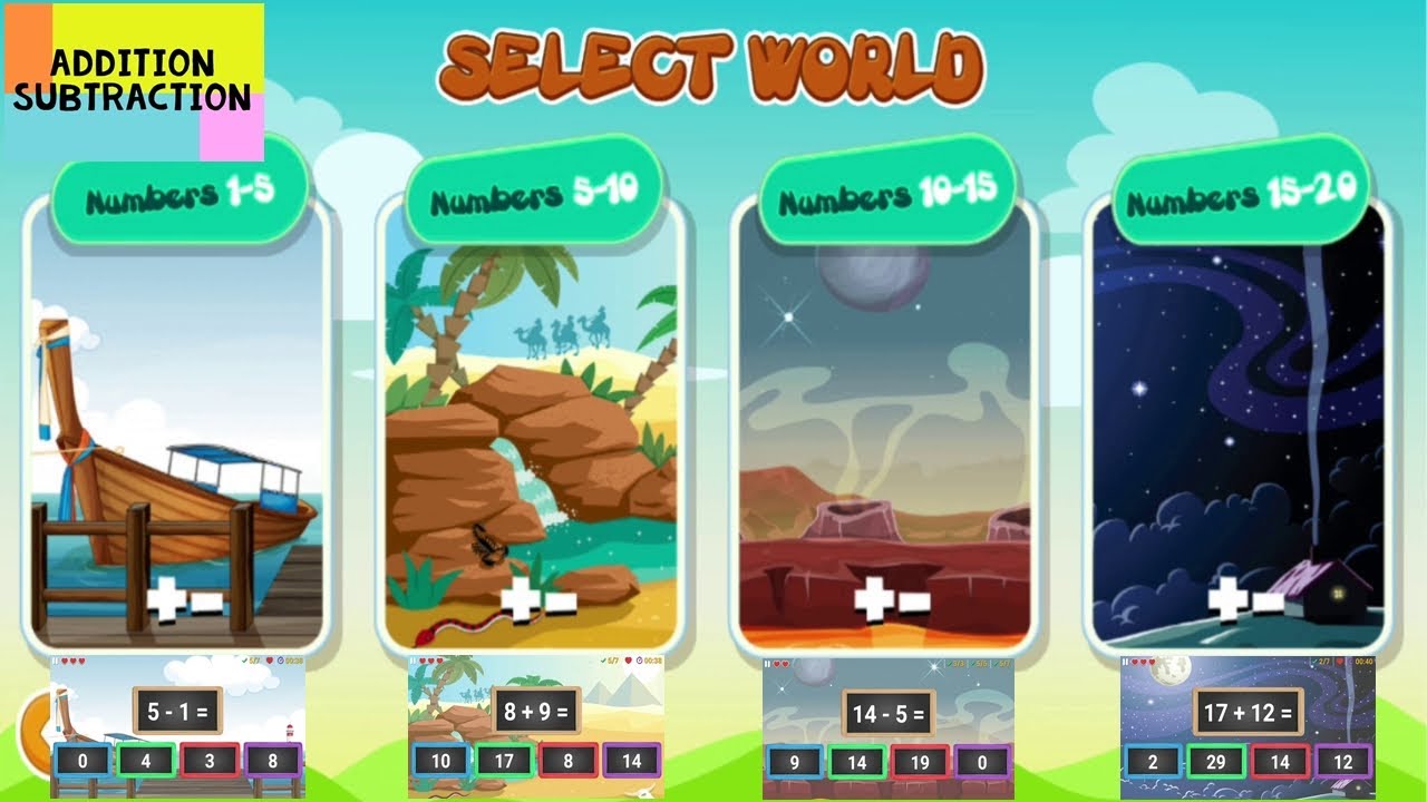 Addition and Subtraction Games for Grade 1, Kindergarten - Math ...