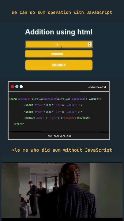 Sum operation in HTML Read More In Description #html #css #programming ...