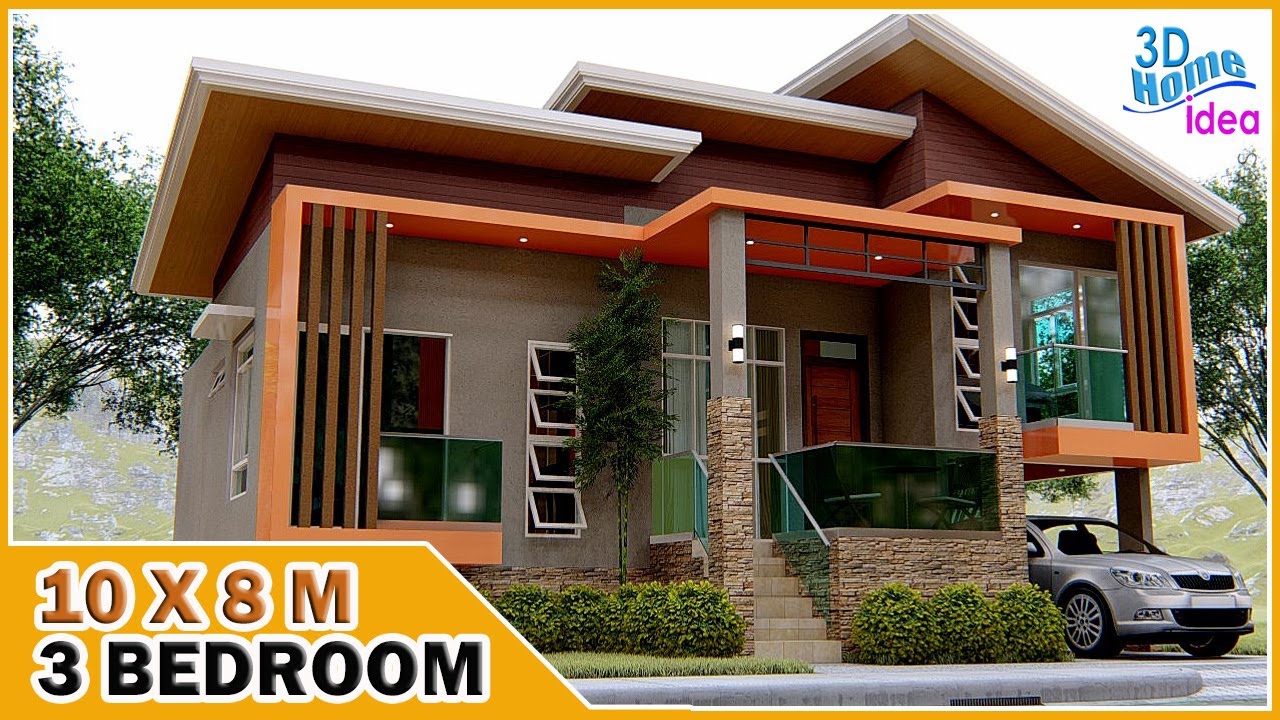 10X8 METERS | MODERN SPLIT LEVEL HOUSE | 3 Bedroom with Balcony - YouTube
