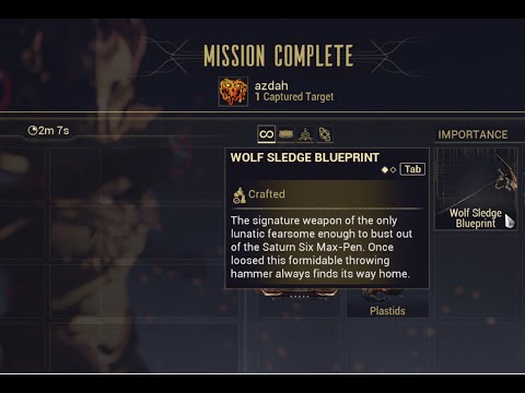 Warframe - Wolf Sledge Speed run farm