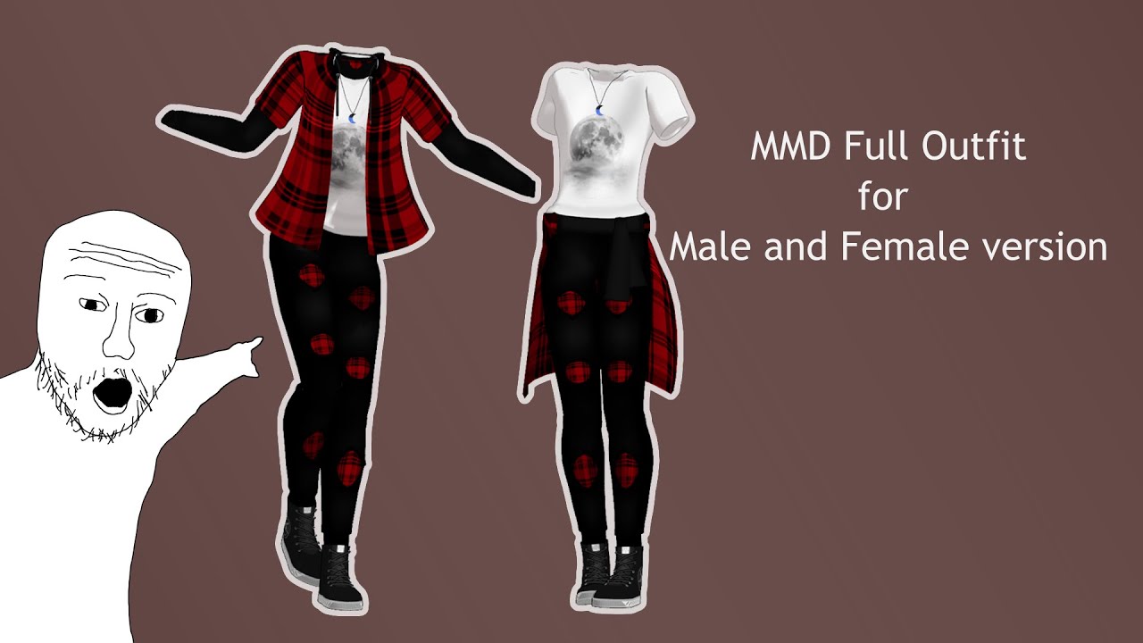 MMD - Full outfit for MALE and FEMALE bases - YouTube