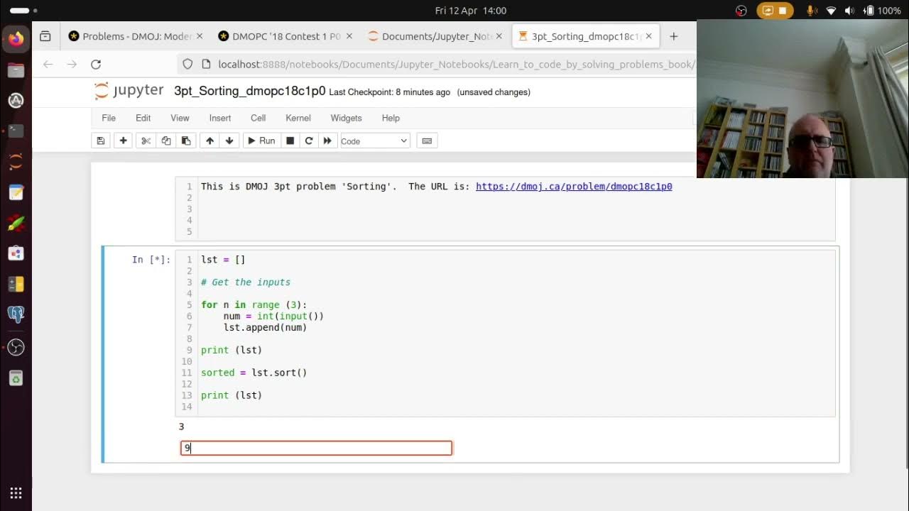 Code with me! DMOJ problem 'Sorting' completed in Python with walkthrough. - YouTube