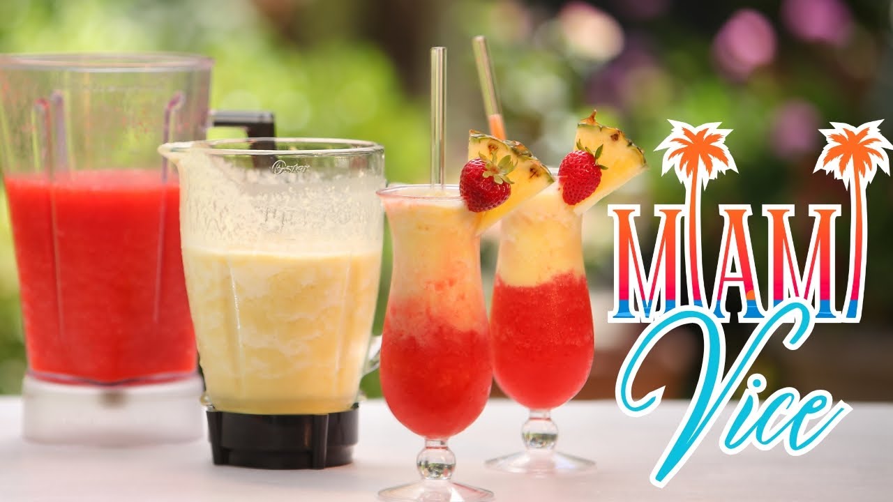 Miami Vice 🍓 Strawberry Daiquiri + Piña Colada | Large Batch Cocktail ...