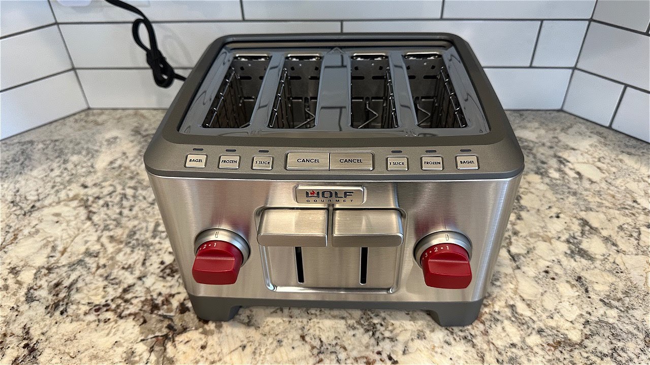 Wolf Stainless Steel 4-Slice Extra-Wide Slot Toaster - YouTube