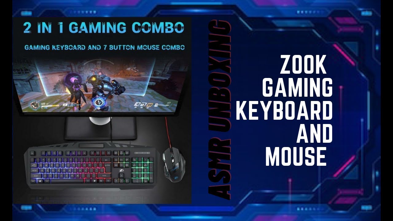 ZoooK Gaming Keyboard & Mouse COMBAT PRO set ASMR Unboxing - YouTube
