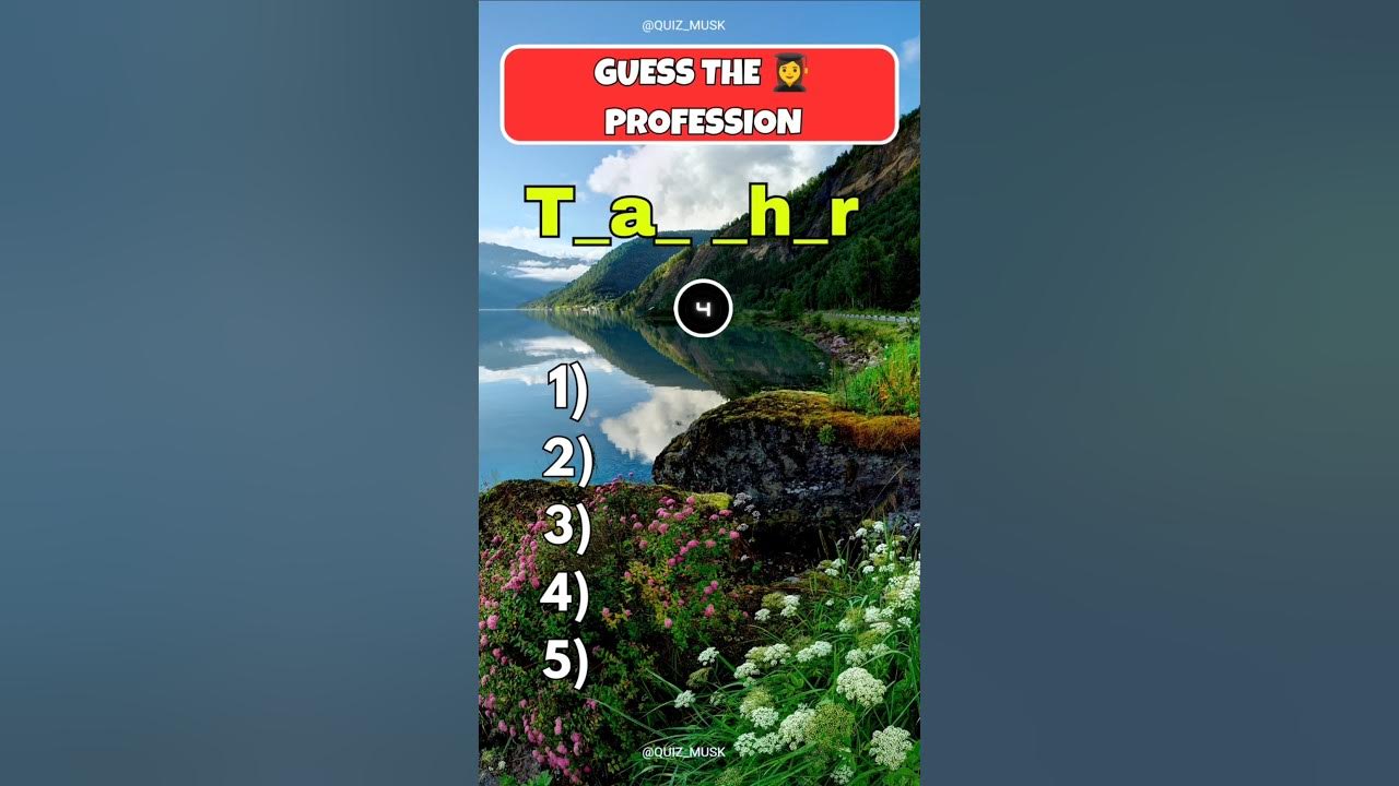 Guess The 🥼👮 Profession by Their Missing Latters | Guess The Job quiz # ...
