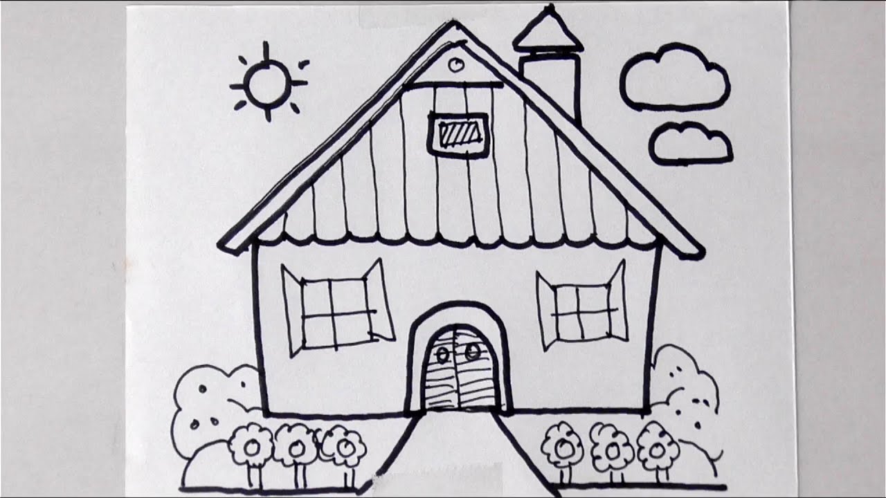 Draw a House Line Drawing with Pens How to Draw - YouTube
