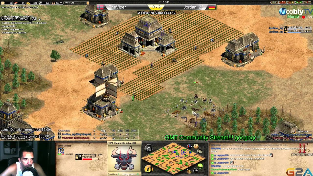 Age of Empires 2 SET 10 TheViper vs Jordan 23 Game 3 - YouTube