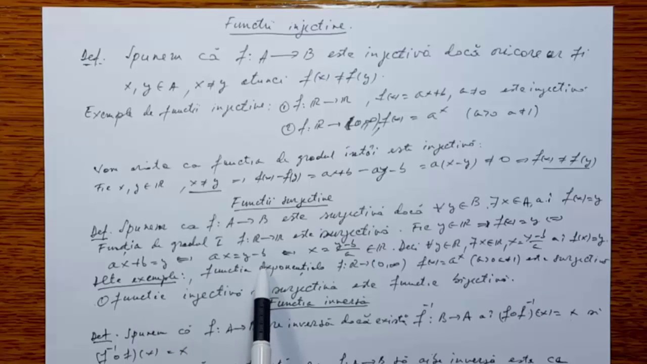 Functii Injective - Clasa a X-a - 100203-01 - YouTube